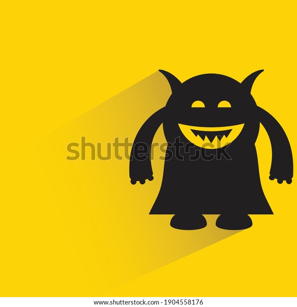 Cartoon Monster Shadow On Yellow Background Stock Vector (Royalty Free ...