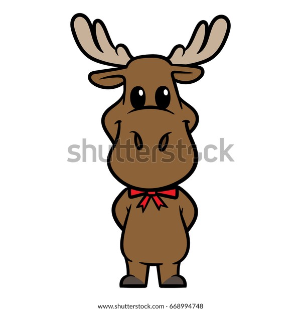 Cartoon Moose Character Vector Illustration 库存矢量图（免版税）668994748 ...