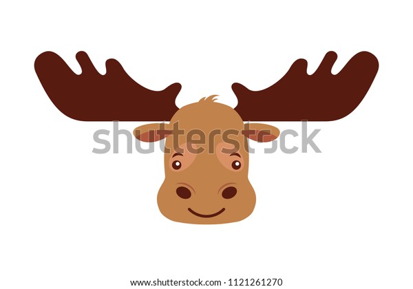 Cartoon Moose Head Portrait Wild Stock Vector (Royalty Free) 1121261270 ...