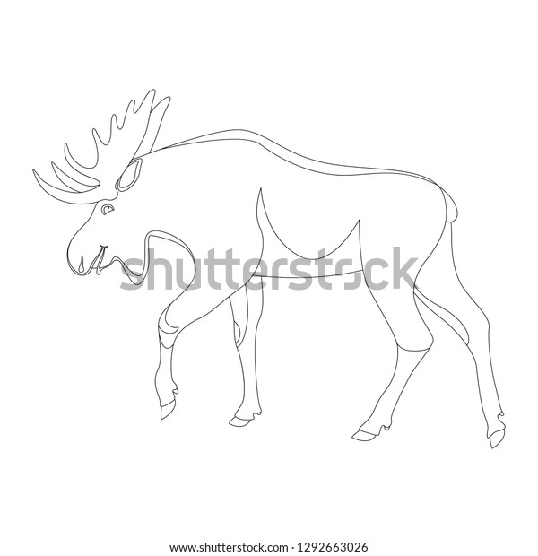 Cartoon Moose Vector Illustration Lining Draw Stock Vector (Royalty ...