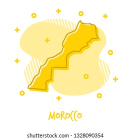 Cartoon Morocco Map Stock Vector (Royalty Free) 1328090354 | Shutterstock