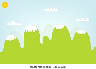 Cartoon Mountain Landscape Stock Vector (Royalty Free) 188516987 ...