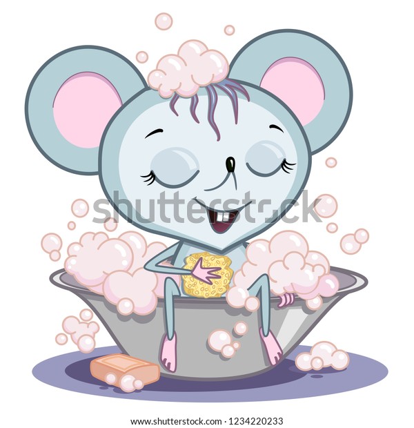 Vector de stock (libre de regalías) sobre Cartoon Mouse Washes Basin ...
