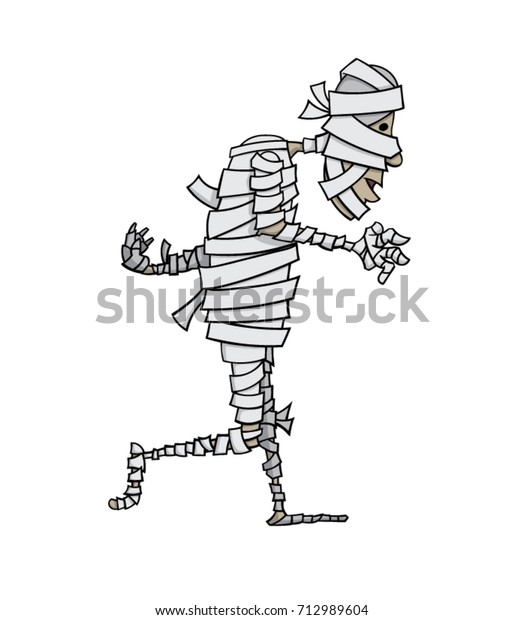 Cartoon Mummy Walking Stock Vector (Royalty Free) 712989604 | Shutterstock