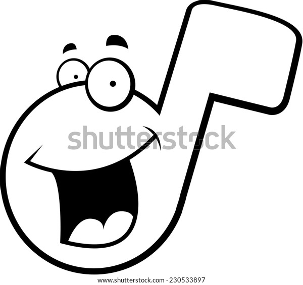 Cartoon Music Note Smiling Happy 스톡 벡터(로열티 프리) 230533897