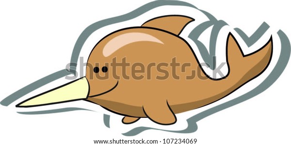 Cartoon Narwhal Stock Vector (Royalty Free) 107234069