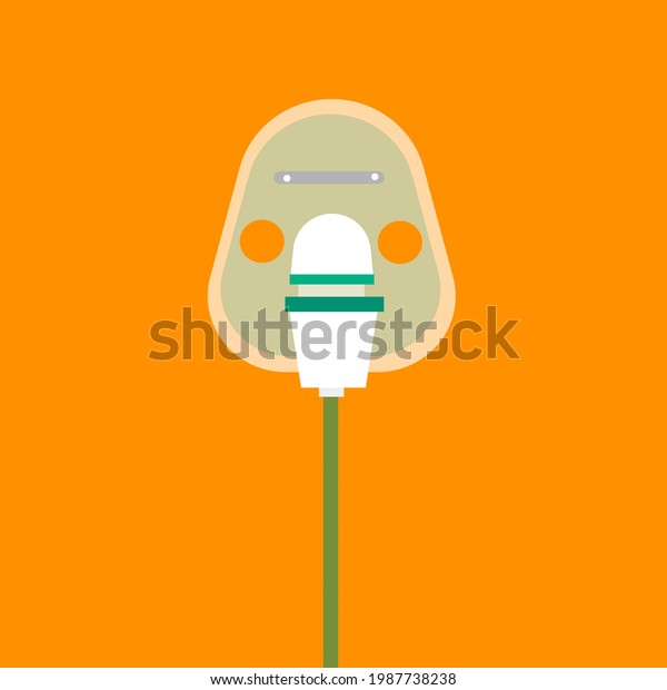 Cartoon Nebulizer Set On Orange Background Stock Vector (Royalty Free ...