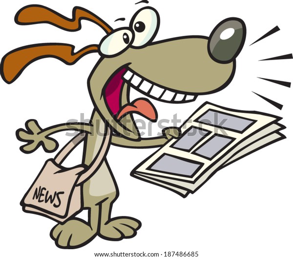 Cartoon Newspaper Delivery Dog Stock Vector (Royalty Free) 187486685 ...
