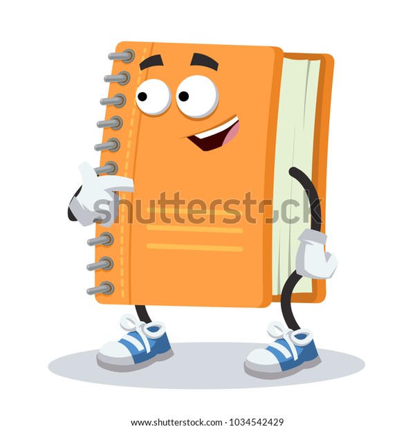 Cartoon Notebook Mascot Showing Himself On Stock Vector (Royalty Free ...
