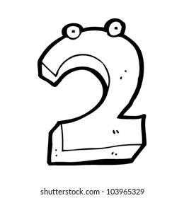 Cartoon Number 2 Face Stock Vector (Royalty Free) 103965329