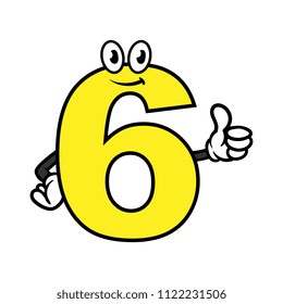 Tongue Out Number Six Isolated On Stock Vector (Royalty Free ...