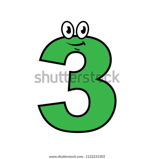 Cartoon Number Three Character Stock Vector (Royalty Free) 1122231503