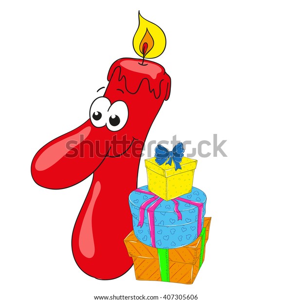 Cartoon Numbers Gifts Character Vector Stock Vector (Royalty Free ...