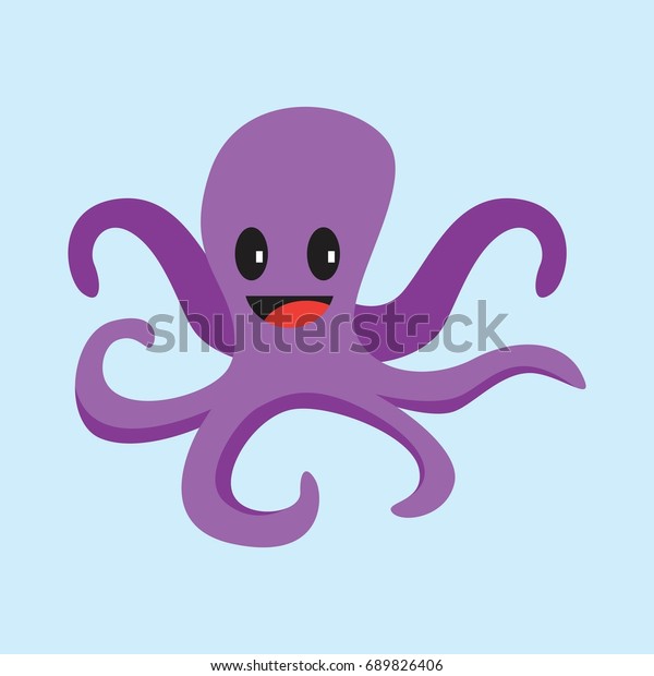 Cartoon Octopus Kids Stock Vector (Royalty Free) 689826406
