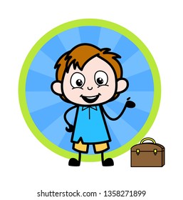 Cartoon Office Boy Presenting Pose Vector 스톡 벡터(로열티 프리) 1358271899 ...