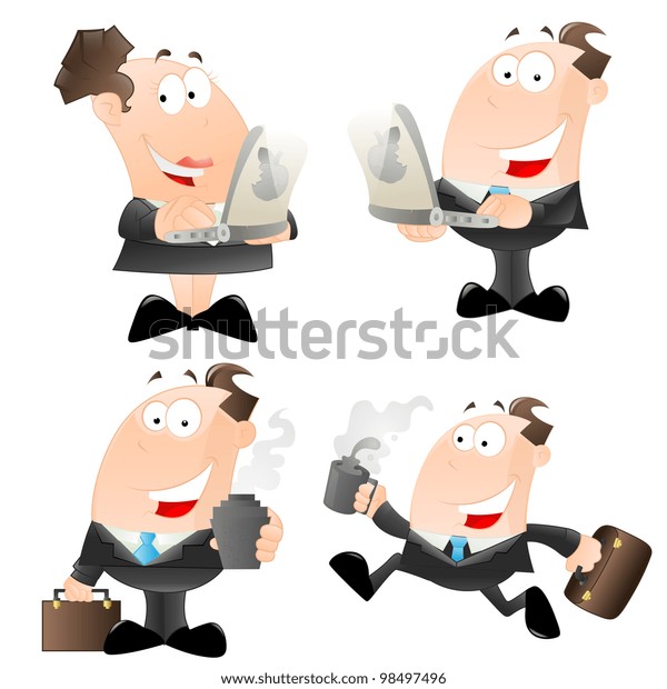 Cartoon Office Employees Vector Stock Vector (Royalty Free) 98497496 ...