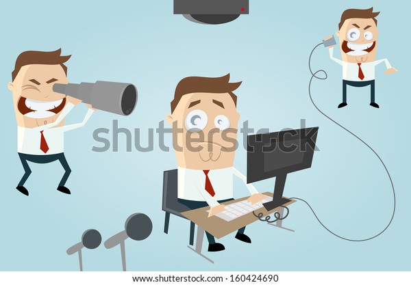 Cartoon Office Observation Stock Vector (Royalty Free) 160424690 ...