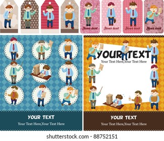Cartoon Office Worker Card Stock Vector (Royalty Free) 88752151 ...