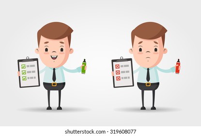 Cartoon Office Workers Checklist Vector Set Stock Vector (Royalty Free ...