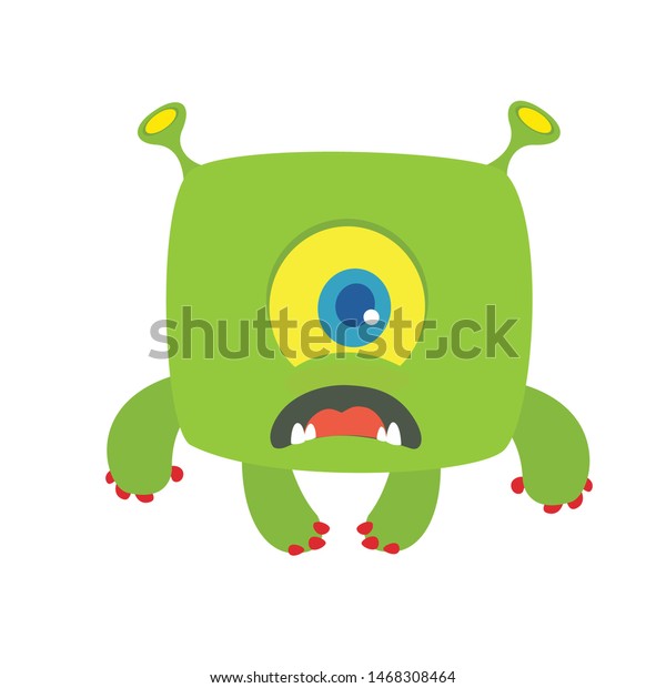 Cartoon One Eyed Monster Alien Illustration Stock Vector (Royalty Free ...
