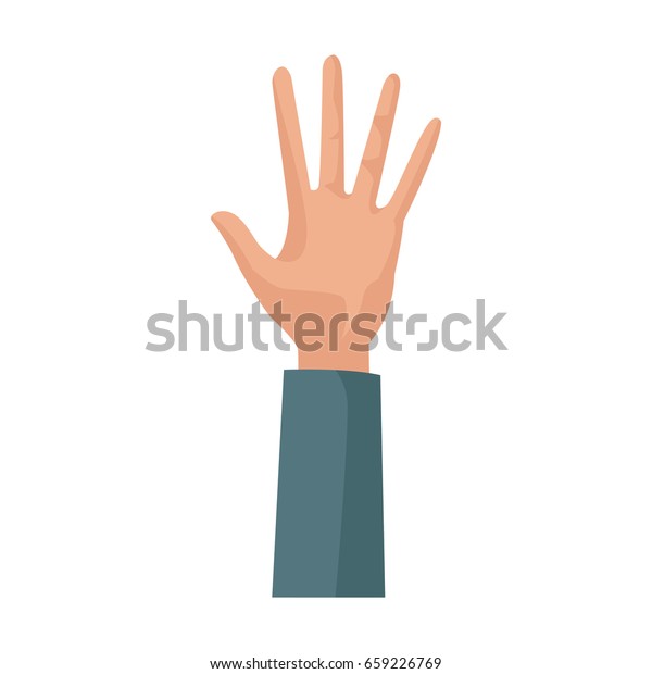 Cartoon One Hand Palm Shows Five Stock Vector (Royalty Free) 659226769 ...