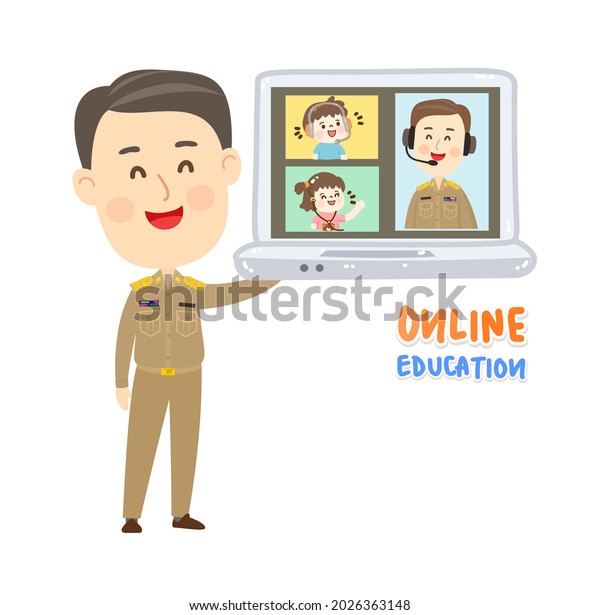 Cartoon Online Education Vector Stock Vector (Royalty Free) 2026363148 ...