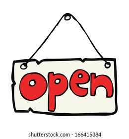 Cartoon Open Shop Sign Stock Vector (Royalty Free) 197558885