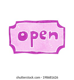 Cartoon Open Sign Stock Vector (Royalty Free) 198681626