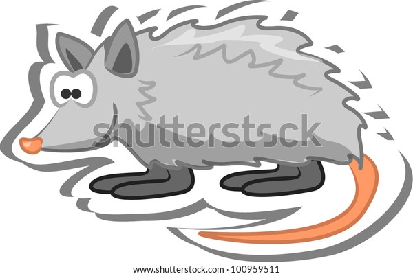 Cartoon Opossum Stock Vector (Royalty Free) 100959511 | Shutterstock