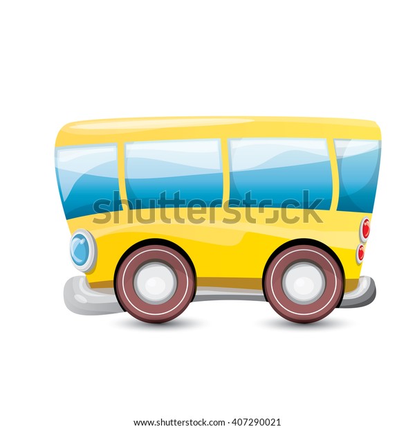Cartoon Orange School Bus Isolated On Stock Vector (Royalty Free ...