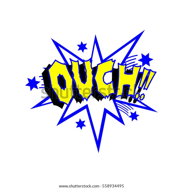Cartoon Ouch Colorful Text Caption Illustration Stock Vector (Royalty ...