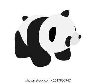 Cartoon Panda Bare Isolated White Background Stock Vector (Royalty Free ...