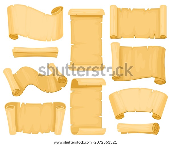 Cartoon Papyrus Scroll Vintage Paper Manuscript Stock Vector (Royalty ...