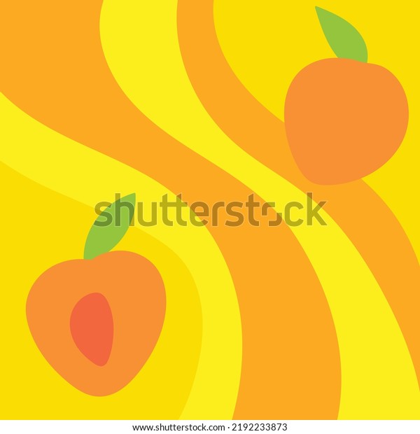 Cartoon Peach Fruit Retro Background Stock Vector (Royalty Free ...