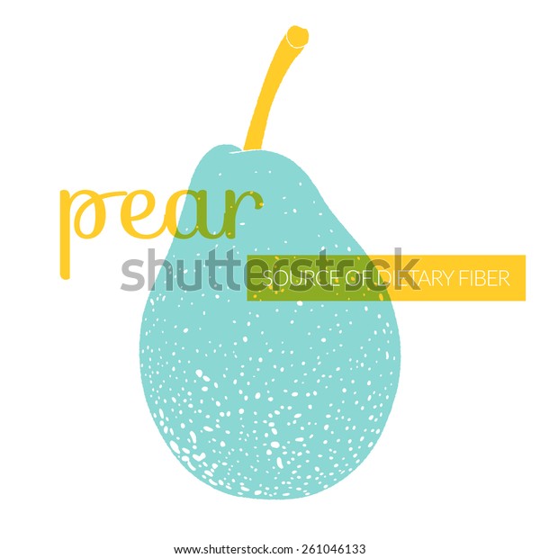 Cartoon Pear Illustration Vector Pear Kitchen: wektor stockowy (bez ...