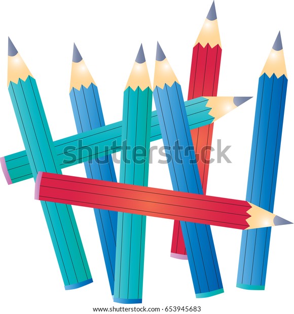 Cartoon Pencils Stock Vector (Royalty Free) 653945683 | Shutterstock