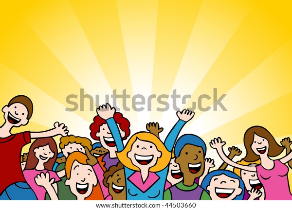 Cartoon People Cheering Amazement 库存矢量图（免版税）44503660 | Shutterstock