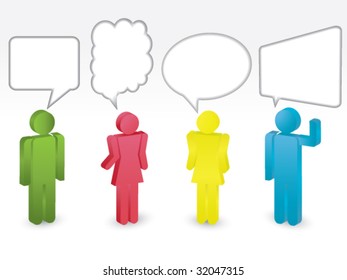 Cartoon People Communication Vector Set Stock Vector (Royalty Free ...