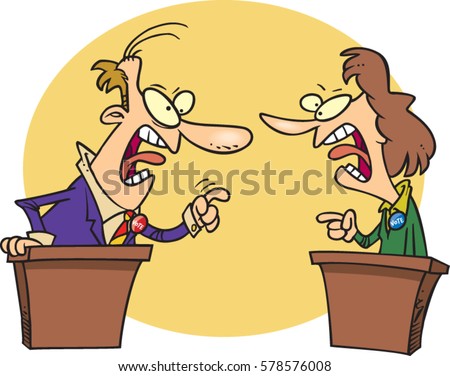 Cartoon People Having Debate Stock Vector (Royalty Free) 578576008 ...