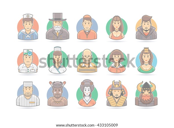 Cartoon People Icon Set Vector Character Stock Vector (Royalty Free ...