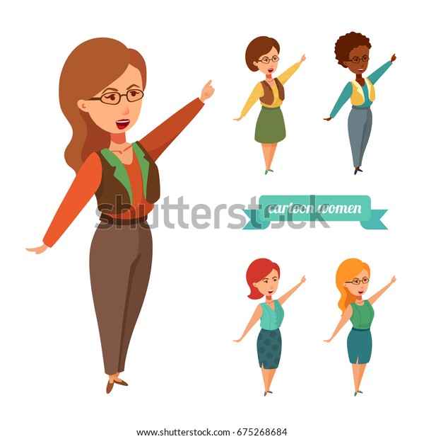 Cartoon People Vector Illustration Set Woman Stock Vector (Royalty Free ...