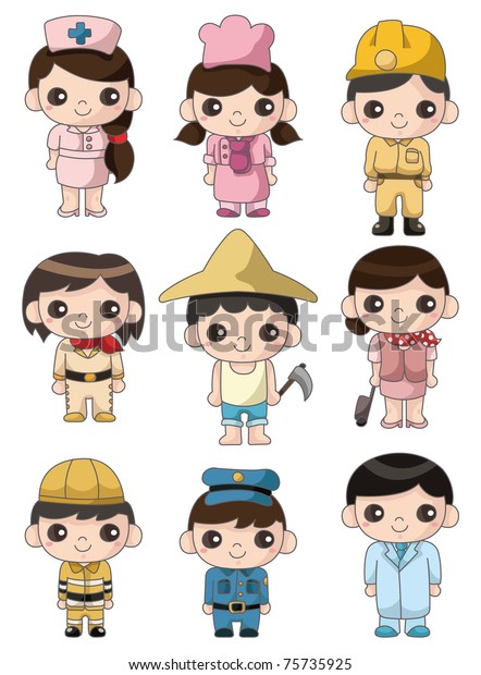 Cartoon People Work Icon 스톡 벡터(로열티 프리) 75735925 | Shutterstock