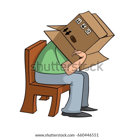 Cartoon Person Thinking Inside Box Stock Vector (Royalty Free ...