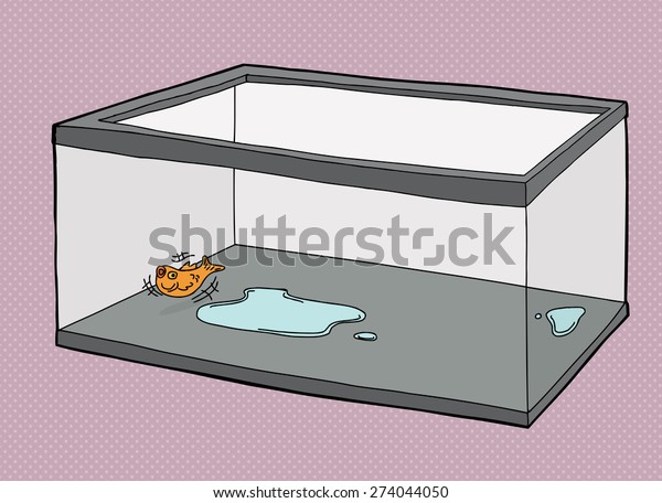 Cartoon Pet Goldfish Dying Empty Fish Stock Vector (Royalty Free) 274044050