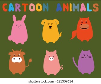Cartoon Pets Set Stock Vector (Royalty Free) 621309614