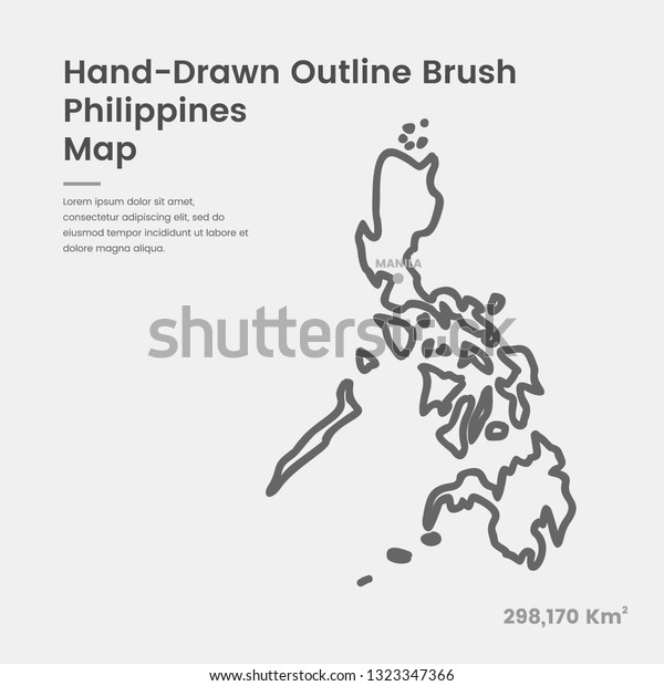 Cartoon Philippines Map Hand Drawn Philippines: стоковая векторная ...