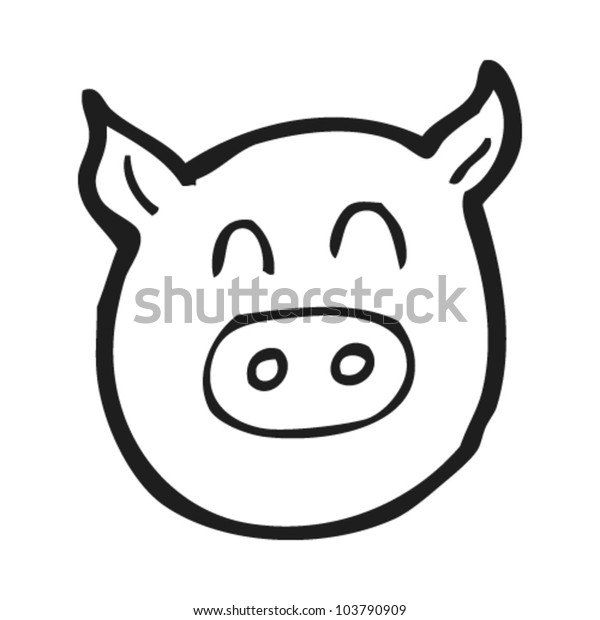Cartoon Pig Face Stock Vector (Royalty Free) 103790909