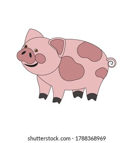 cerda de dibujos animados de estilo: vector de stock (libre de regalías ...