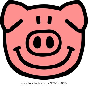 Cartoon Pig Head: vector de stock (libre de regalías) 326255915 ...