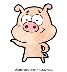 Cartoon Pig Pointing Stock Vector (Royalty Free) 716229301 | Shutterstock